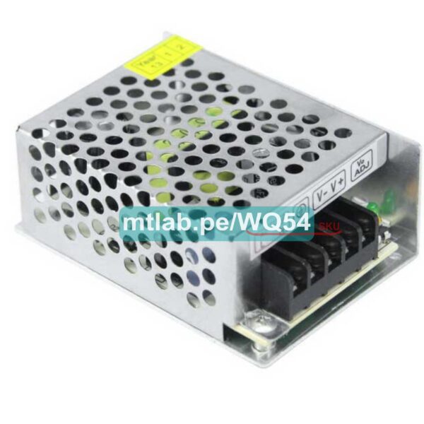 Fuente de 12V y 3A metalico para trabajo continuo - MTLAB